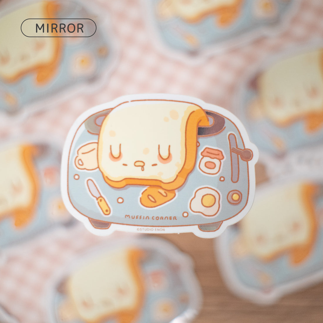 Sleepy Toast Mirror Sticker – Studio Enon